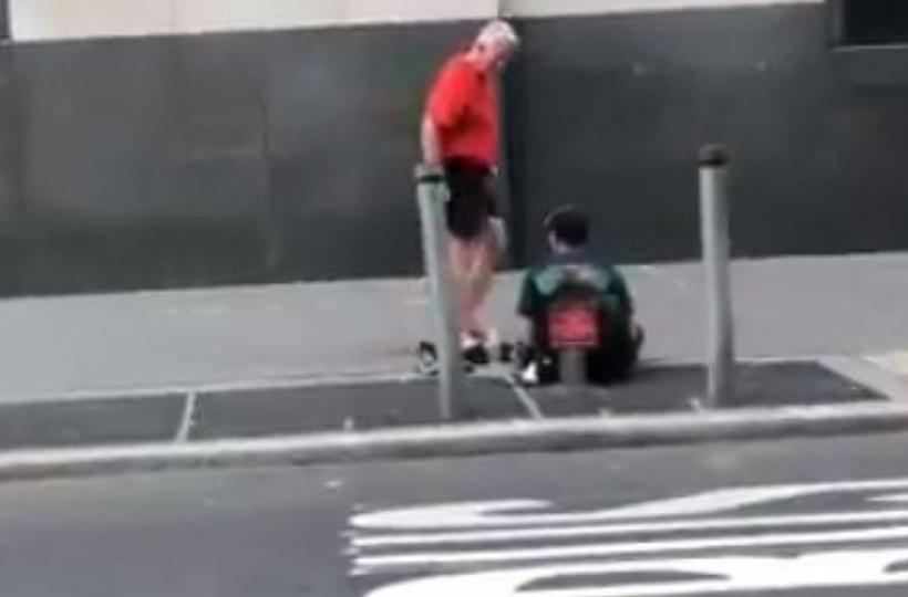 Homeless Man Walking Away