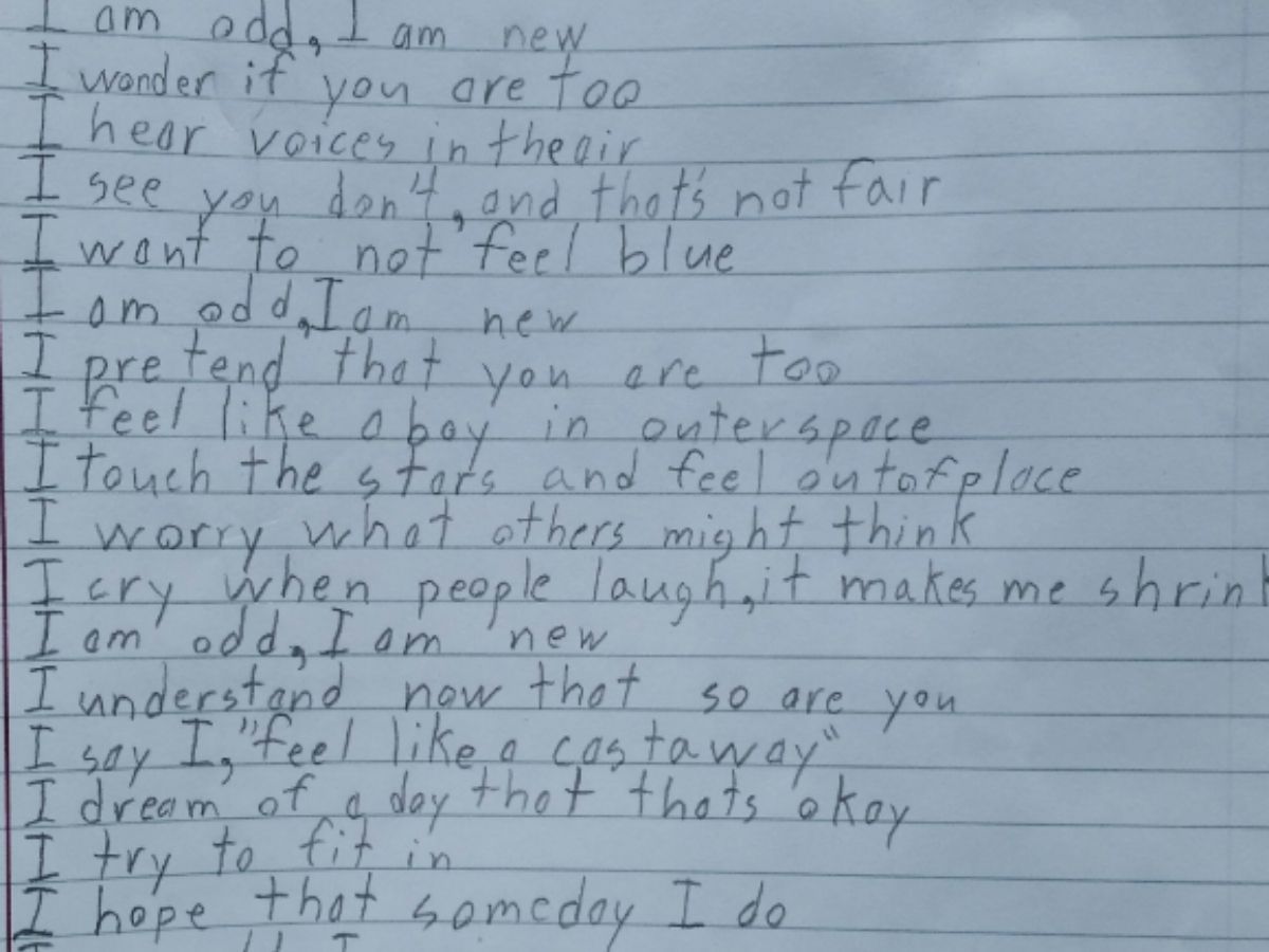 'I Am Odd, I Am New,' Autistic Boy's Poem About His Daily Struggles ...