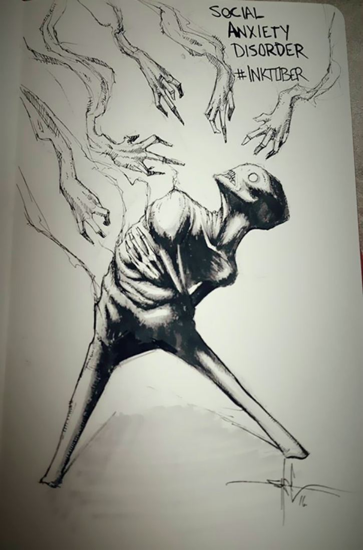 This Artist's Ink Drawings On Mental Illness And Disorders Shows The ...