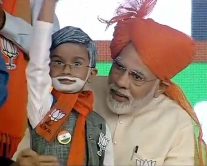 Narendra Modi Meets A Mini Version Of Himself, Calls The Boy His 'Young ...