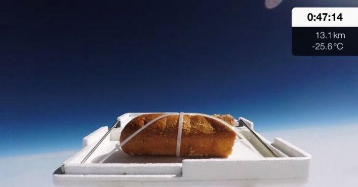 Watch These Guys Send Garlic Bread To The Edge Of Space, And Then Eat It!