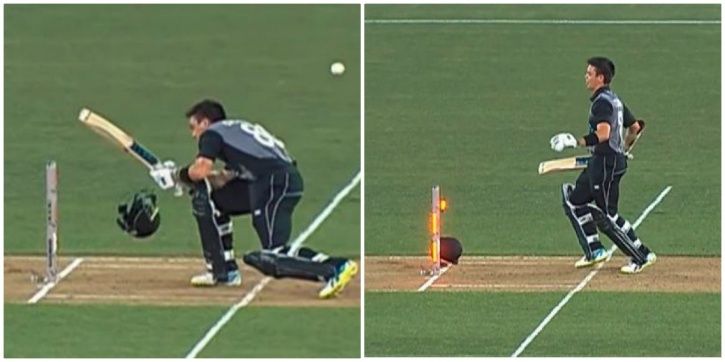 Batsman Hit On The Head By Bouncer, Is Out Hit Wicket When Helmet ...