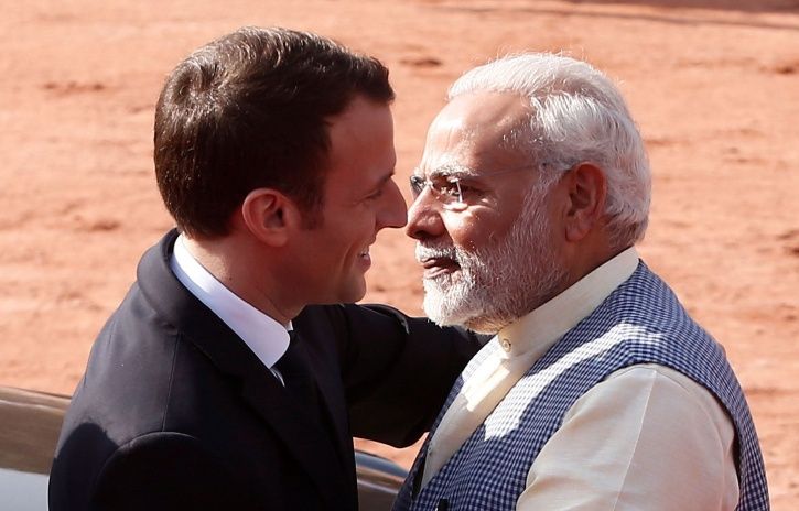 Emmanuel Macron & Narendra Modi Put On A Lovey-Dovey Show As The French ...