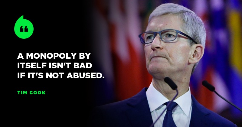 Apple CEO Tim Cook Feels Monopoly Isn't Bad If Companies Don't Abuse ...