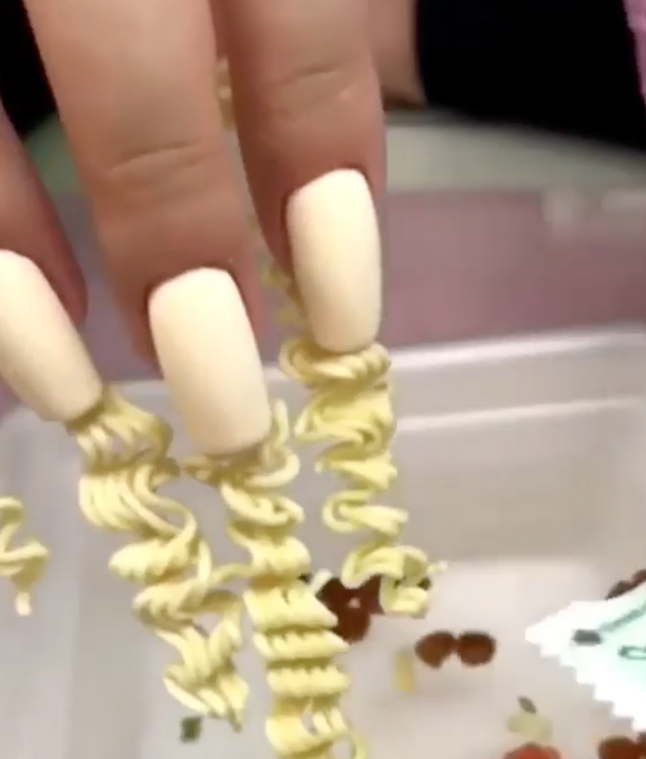 Ramen Noodle Nail Art Is Now A Thing & It's Confusing & Ew-Inducing All ...