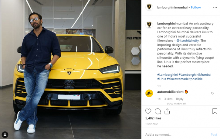 Bollywood Film Maker Rohit Shetty Buys Lamborghini Urus Super SUV Worth ...