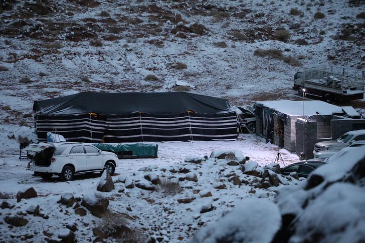 Fresh Snow Covers The Levant, Saudi Arabia