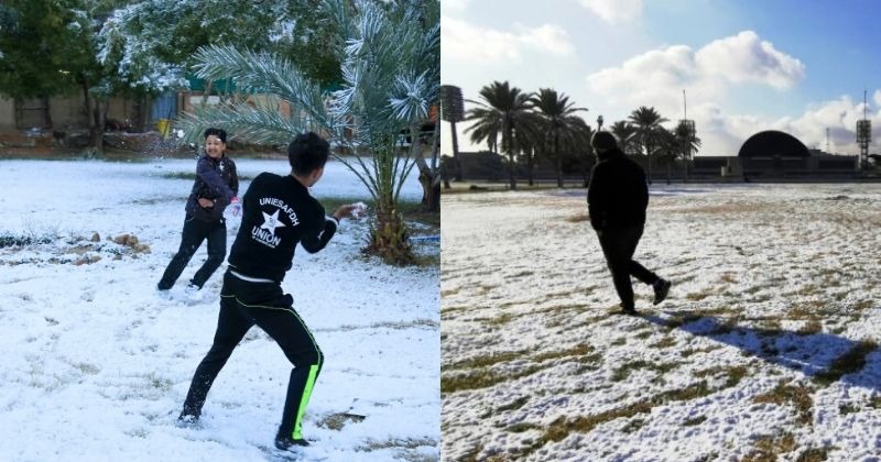 In Pictures: Residents Overjoyed As Rare Snowfall Carpets All Of ...