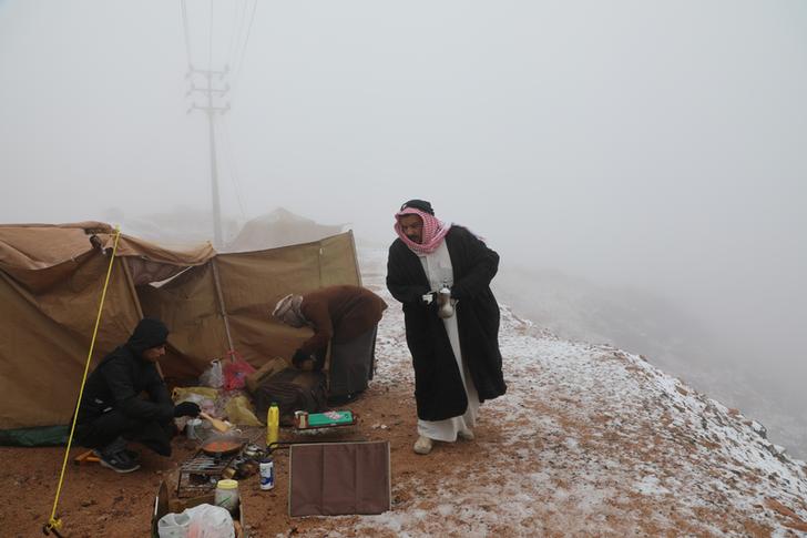 Fresh Snow Covers The Levant, Saudi Arabia