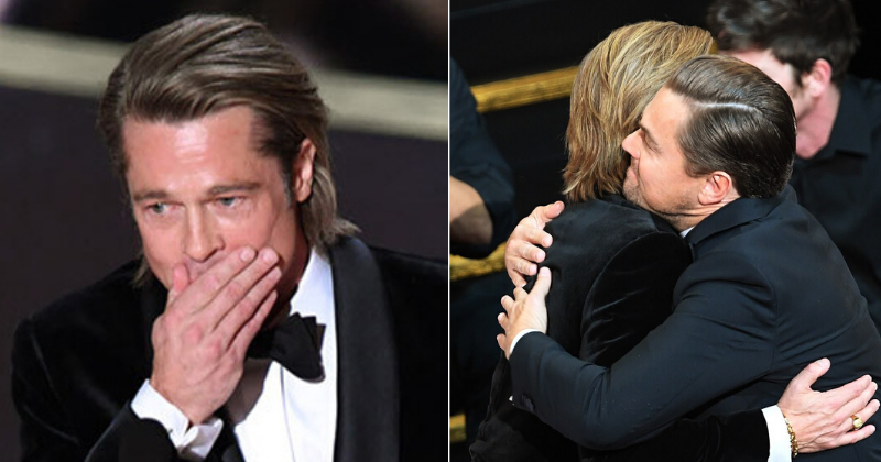 Brad Pitt Tears Up As He Wins His 1st Acting Oscar, Gets A Tight Hug ... Brad Pitt Tears Up As He Wins His 1st Acting Oscar, Gets A Tight Hug ...