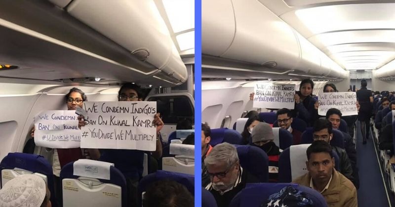 Kunal Kamra: People Protest Against Ban By Indigo In Indigo Flight