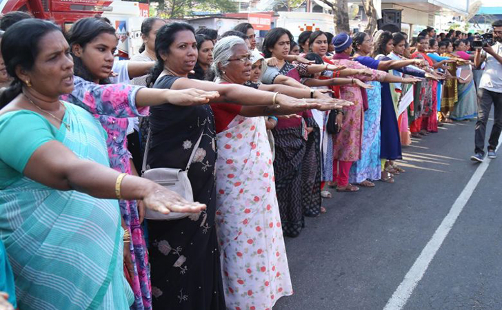 In Pics: 7 Million People Form 620 Km Human Chain In Kerala Against CAA ...