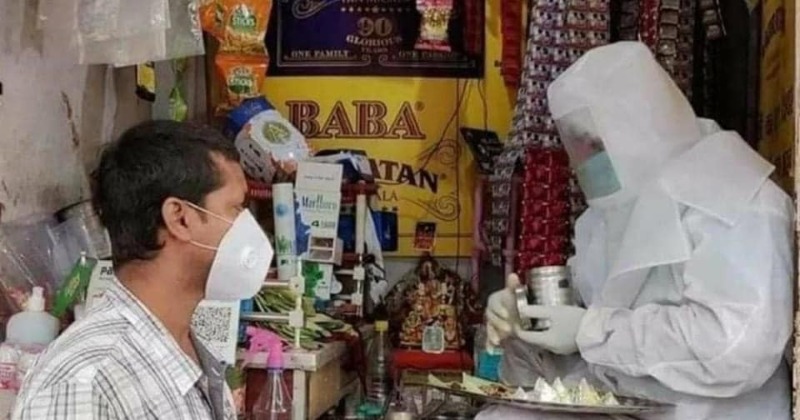 Varanasi Pan Seller Wears PPE Suit