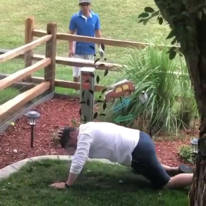 Man Pranks Golfer By Pretending To Get Hit By Ball