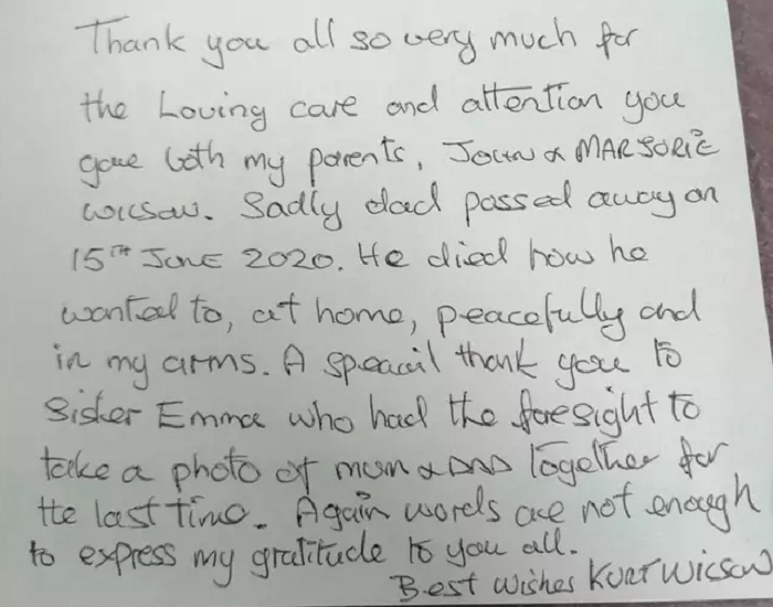 Elderly Couple Holds Hands For The Last Time