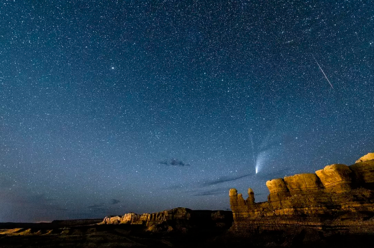 Comet Neowise And Meteor Shower Captured In Same Image