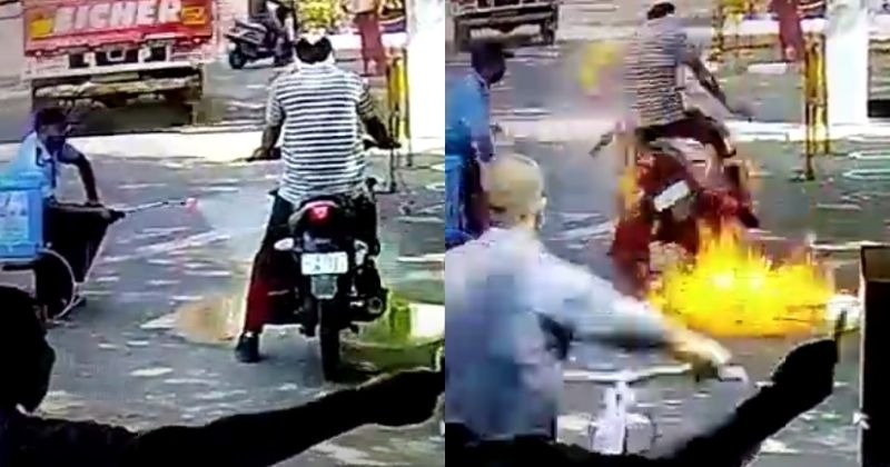 Scary Video Shows Man's Bike Getting Sprayed With Disinfectant Spray ...