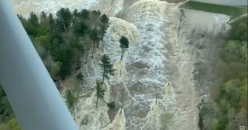 Pilot Captures Aerial Footage Of Major Dam Burst In Michigan, US. Mass ...