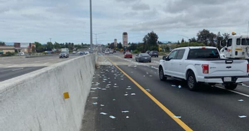 California Highway Littered With Face Masks