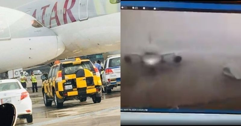 Watch: Strong Winds Force Two Parked Planes To Collide At Doha Airport ...