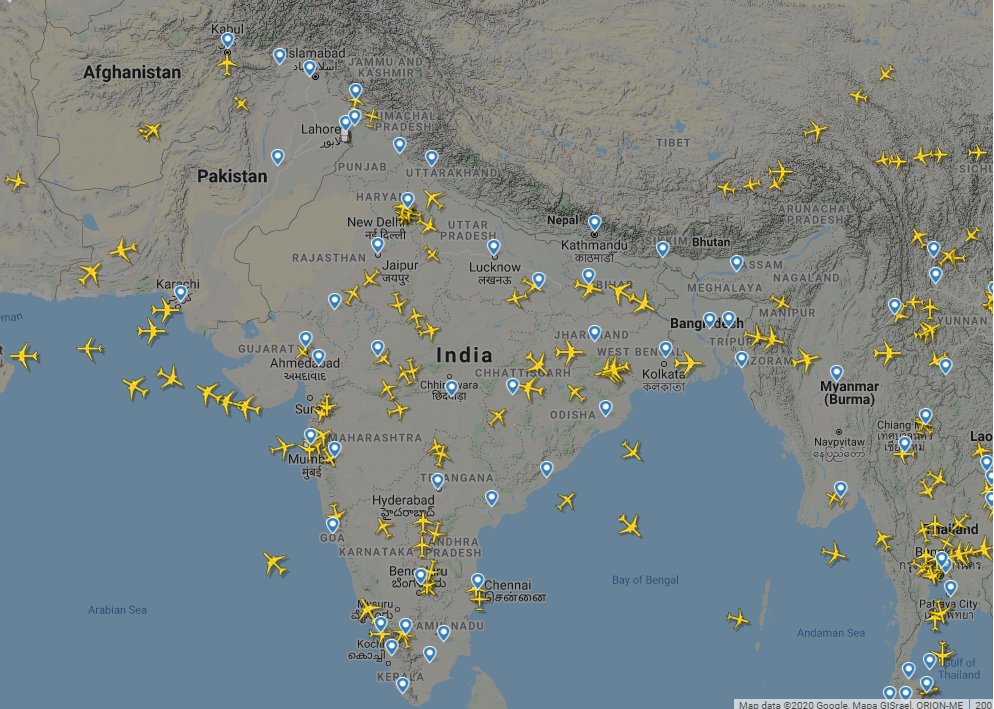After 60 Days, The Indian Airspace Is Open And These Maps Show The ...