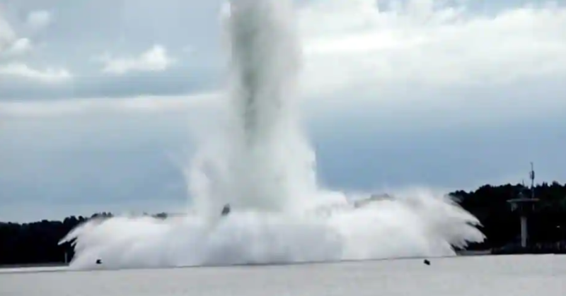 WW II Bomb Explodes Underwater In Poland