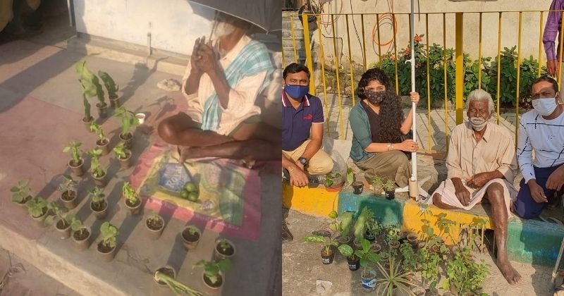 Help Arrives For Elderly Man Selling Plants On The Roadside In Bengaluru