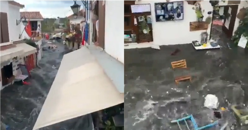 Turkey Streets Flooded Due To Mini-Tsunami Triggered By The Earthquake