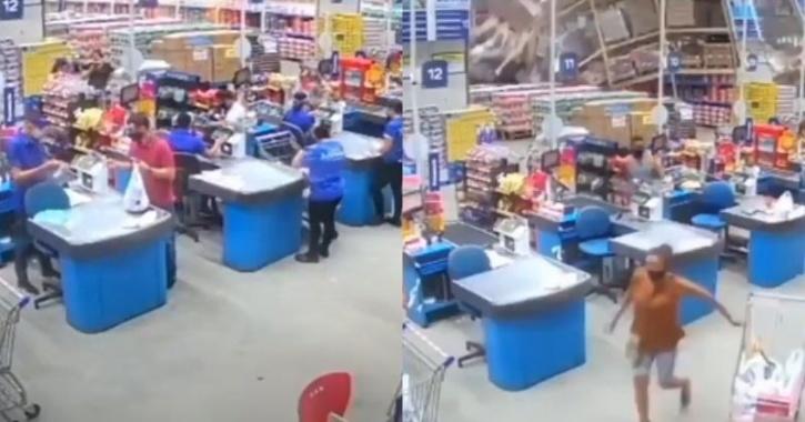 Watch: Shelves In Brazil Supermarket Crash