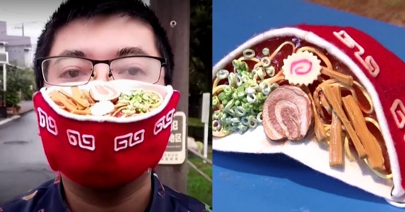 Japanese Guy Builds The Most Useless Face Mask For Fun, And It's Not Safe