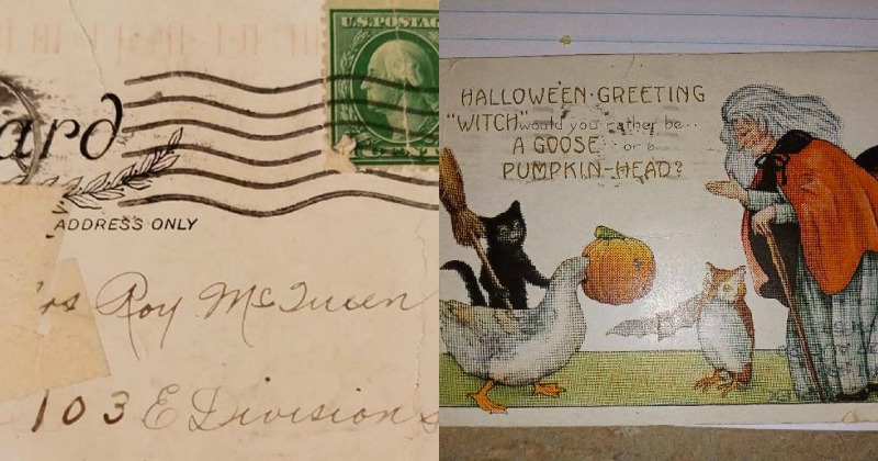 After Nearly 100 Years Since It Was Delivered, Halloween Postcard ...