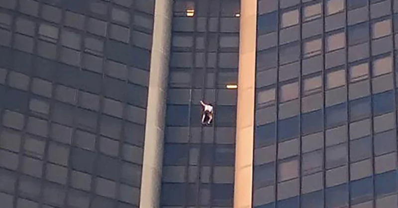 Man Climbs The Tallest Building In Paris Without Any Safety Aid