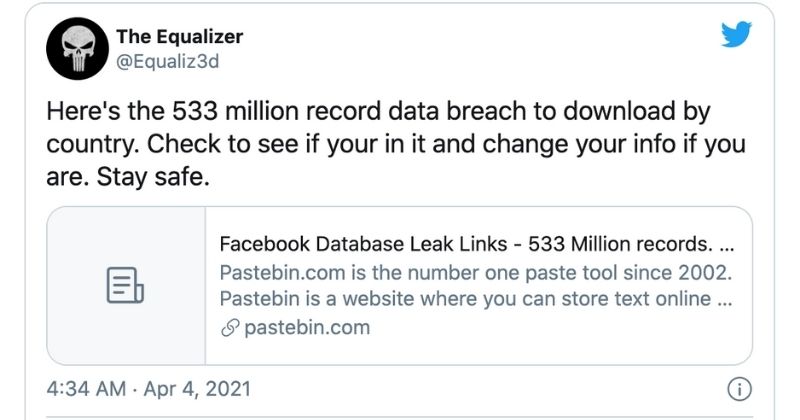 533 Million Facebook User's Private Data Leaked, 6 Million Are Indian Users