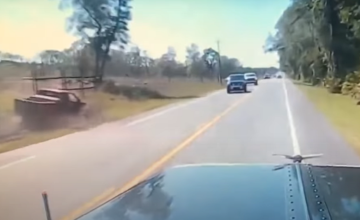 Watch: Video Shows 'Reckless' Driver Crashing Pickup Truck Into A Ditch