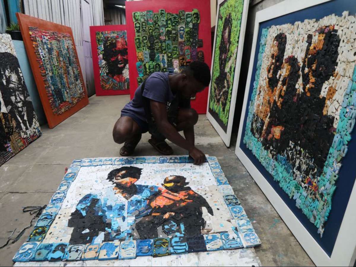 Artist Turns Discarded Flip Flops Into Art