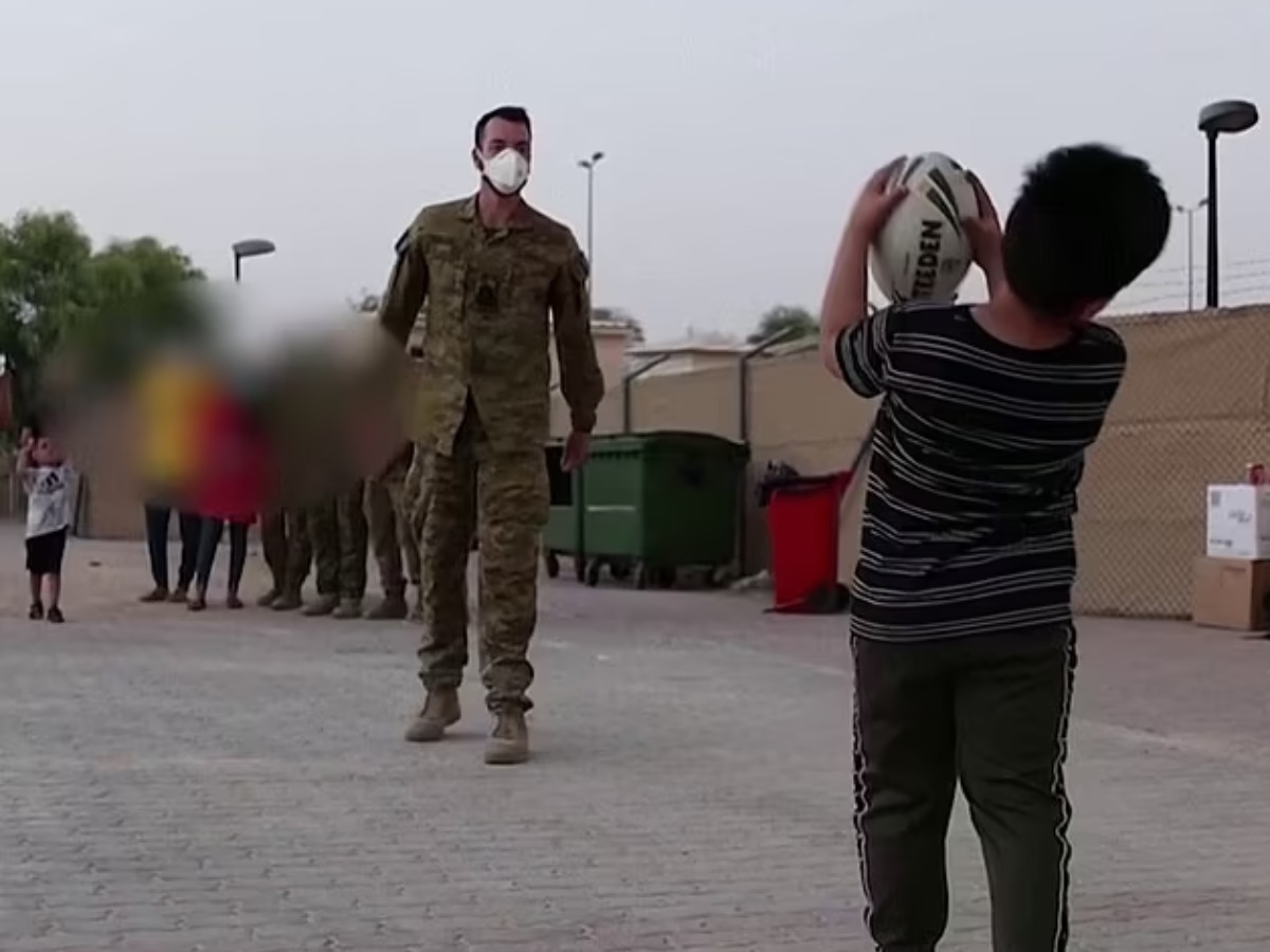 Australian Soldiers Play Sports With Rescued Afghan Children