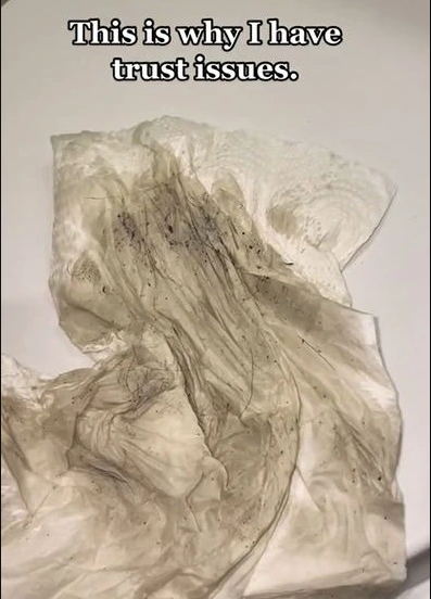 Woman Does A Paper Towel Test To Check Dirty Floors In Hotels