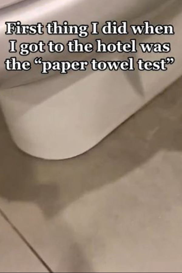 Woman Does A Paper Towel Test To Check Dirty Floors In Hotels