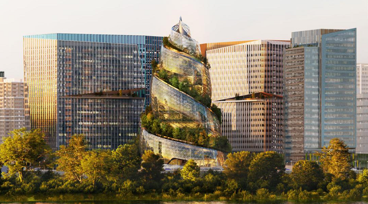 Amazon's New The Helix Building Design Compared To The Poop Emoji