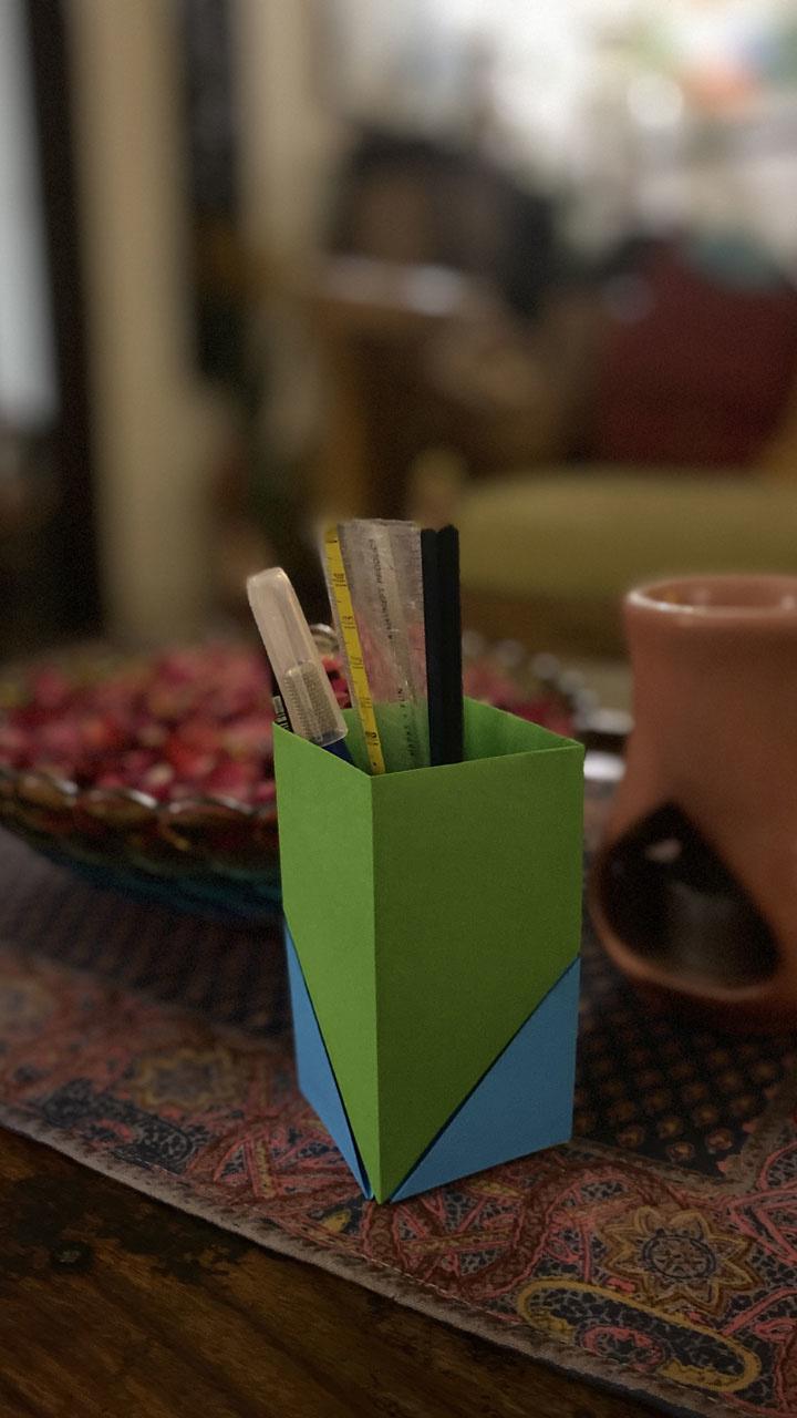 How To Build An Origami Pencil Holder