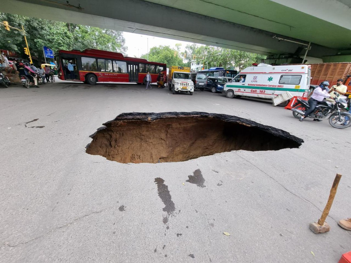 Huge Portion Of Road Caves In Near IIT Delhi: What We Know So Far