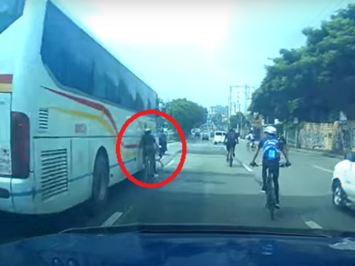 Watch: Careless Cyclist Rams Into Bus In Viral Video