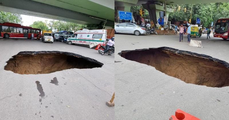 Huge Portion Of Road Caves In Near IIT Delhi: What We Know So Far