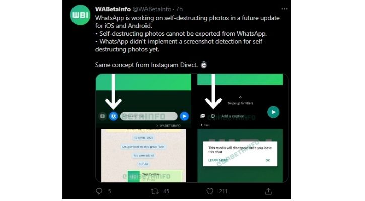 Whatsapp To Get Self Destructing Images Feature Like Snapchat How It Works
