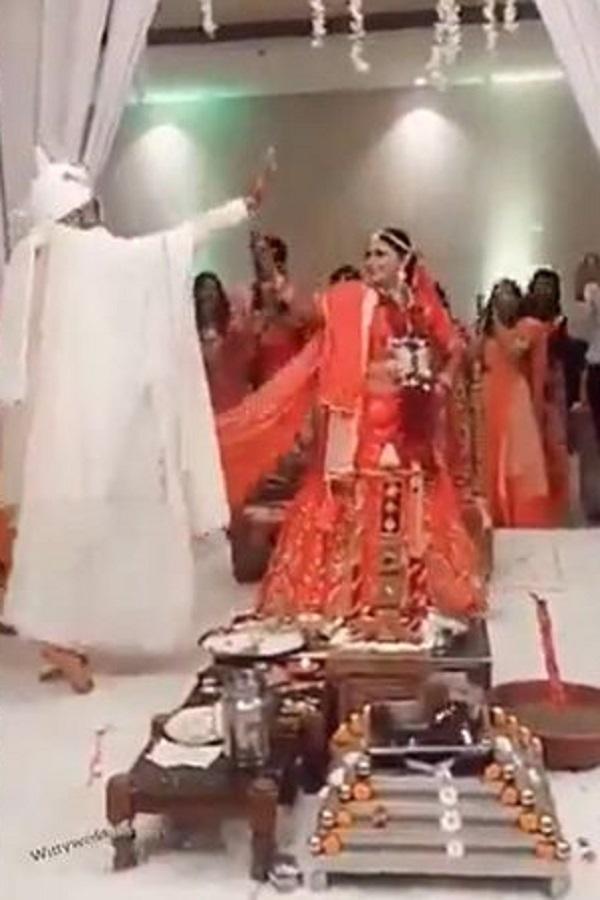 Bride And Groom Dance During Pheras