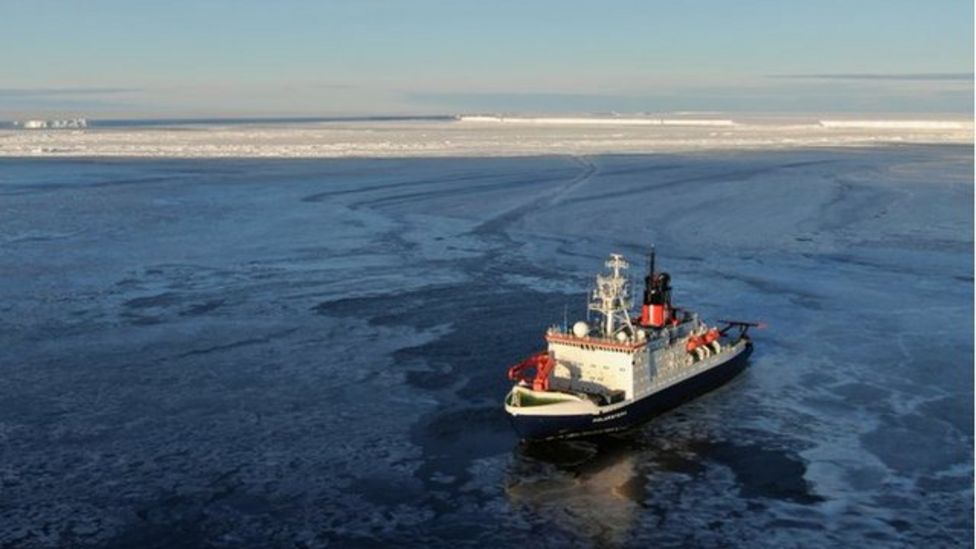 German Ship Remarkably Squeezes Through Mega-Iceberg Channel In Antarctica