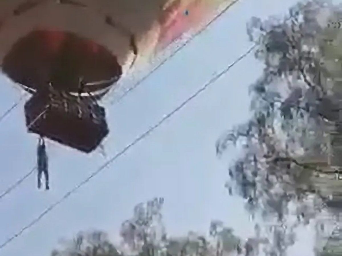 Man Clings Onto Rope After Falling Out Of Hot-Air Balloon