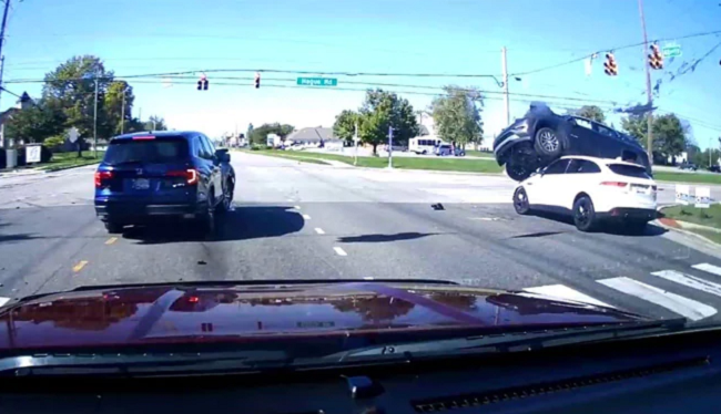 Watch: Car 'Flies' Over Another Vehicle After Jumping Red Light