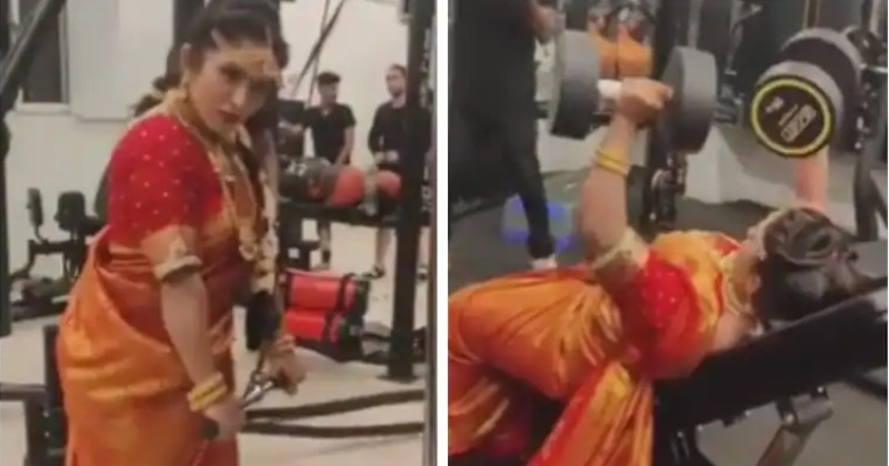 Bride Works Out At Gym Before Wedding