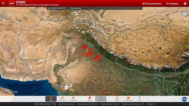Map Shows Stubble Burning In North India